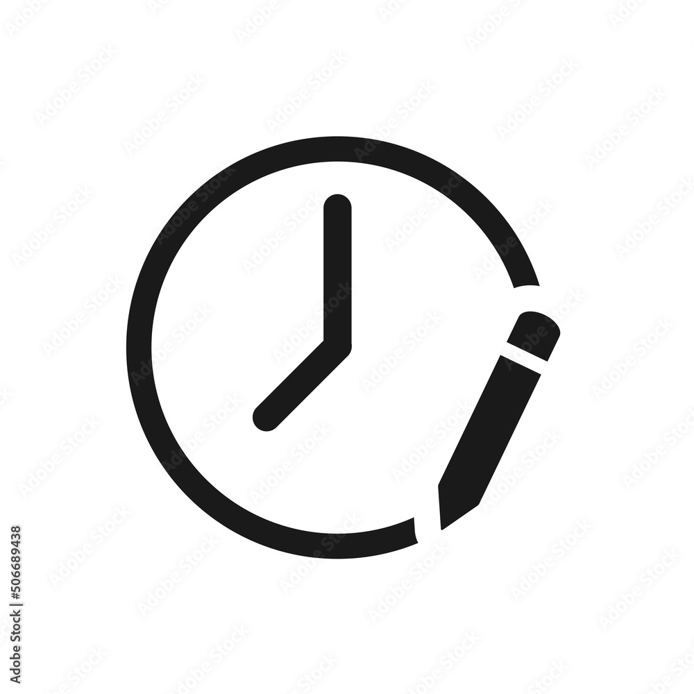 Edit time icon. Set time limit. Vector illustration Stock Vector ...