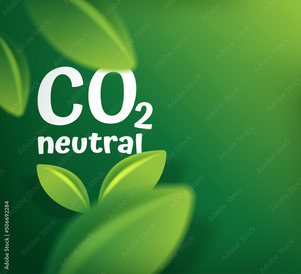 CO2 Carbon neutral green banner Stock Vector | Adobe Stock