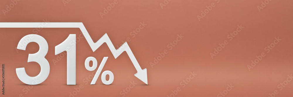 thirty-one percent, the arrow on the graph is pointing down. Stock ...