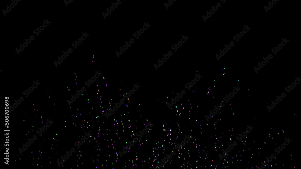 Multicolored Confetti Explosion with alpha channel for compositing on ...
