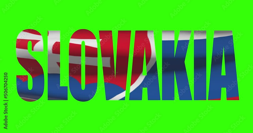 Vidéo Stock Slovakia country lettering word text with flag waving ...