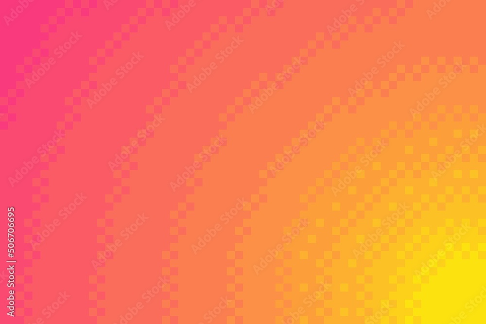 Yellow, orange, and pink sunshine sky pixel art. Vector illustration ...