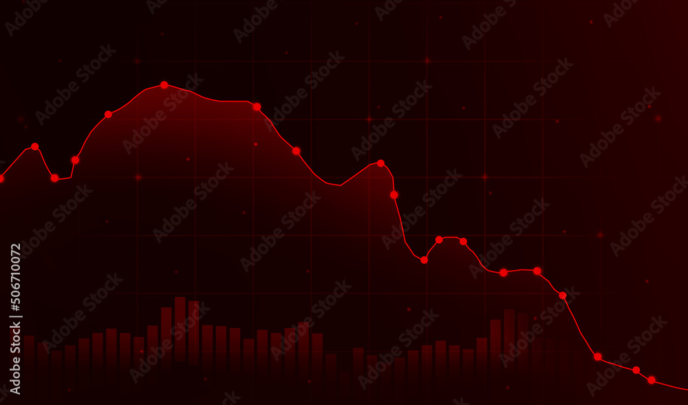 Red Alarming Graph Going down showing the decline in business and ... Red Alarming Graph Going down showing the decline in business and ...