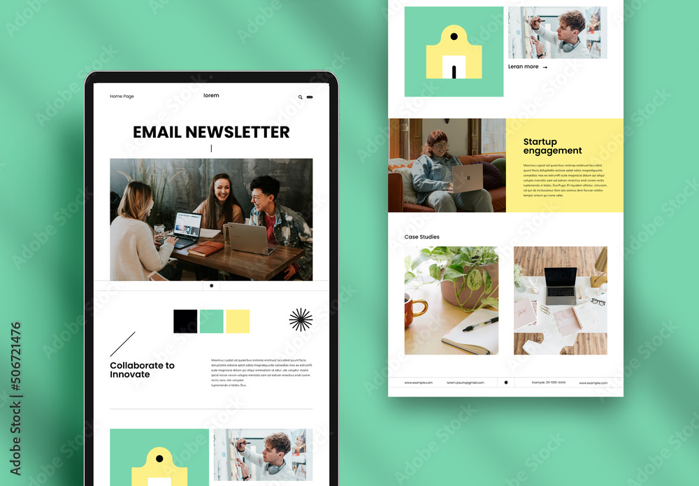 Email Newsletter Layout Stock Template | Adobe Stock