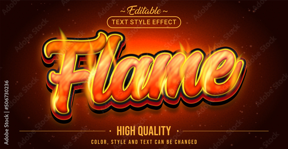 Editable text style effect - Flame text style theme. Stock Vector ...