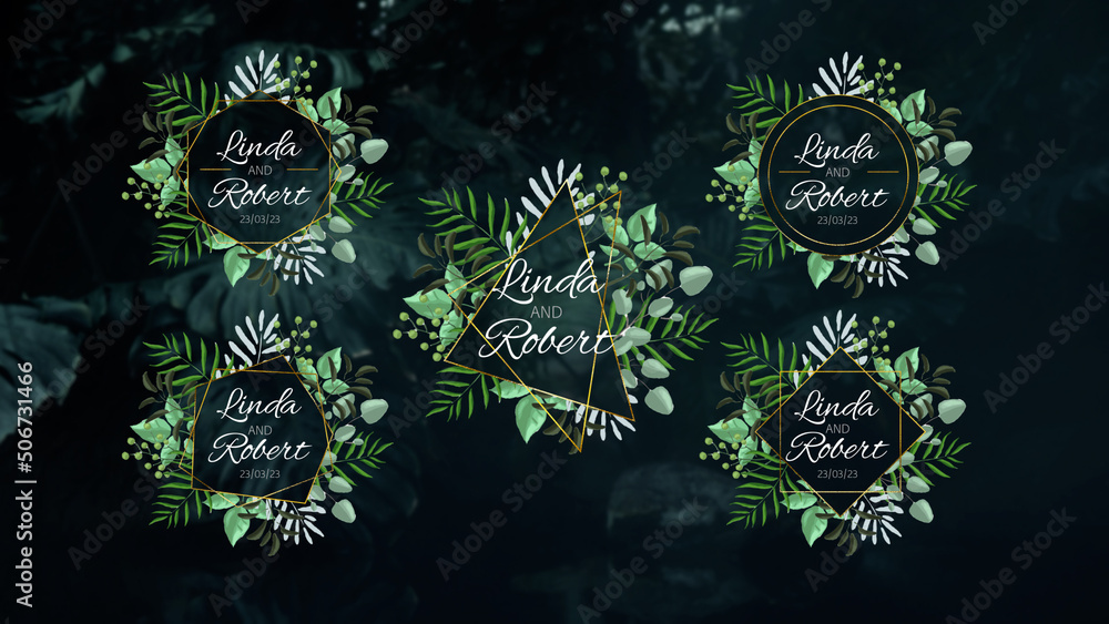 Stylish Romantic Wedding Titles Stock Template | Adobe Stock