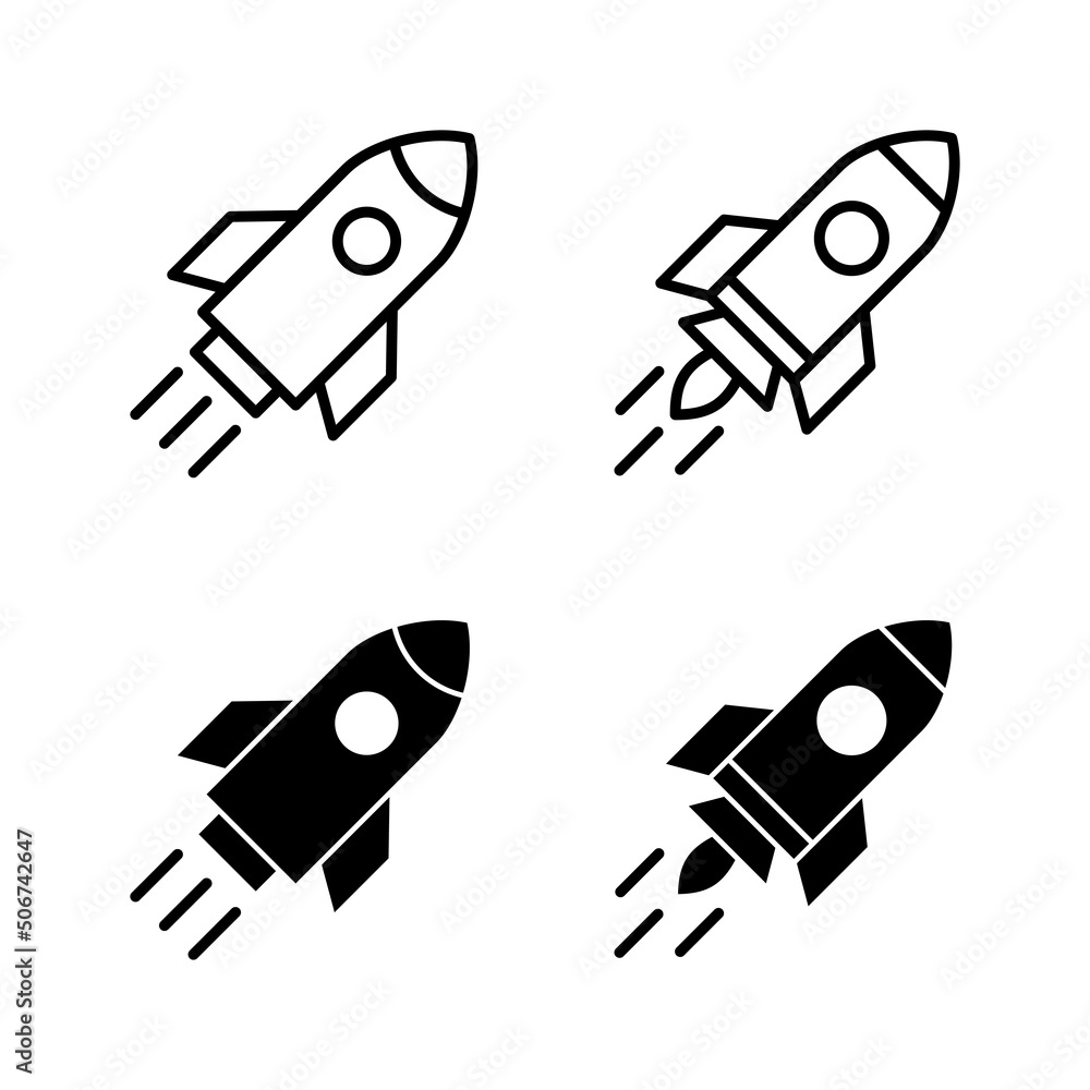 Rocket icons vector. Startup sign and symbol. rocket launcher icon ...
