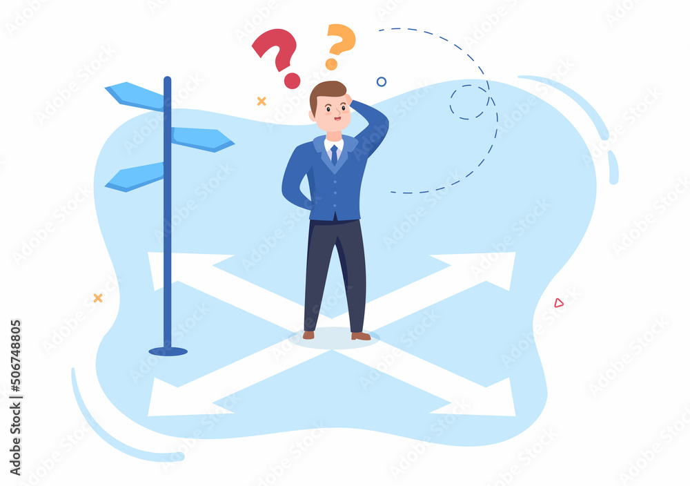 Make Your Choice or Choose the Right Success Road Illustration in ...