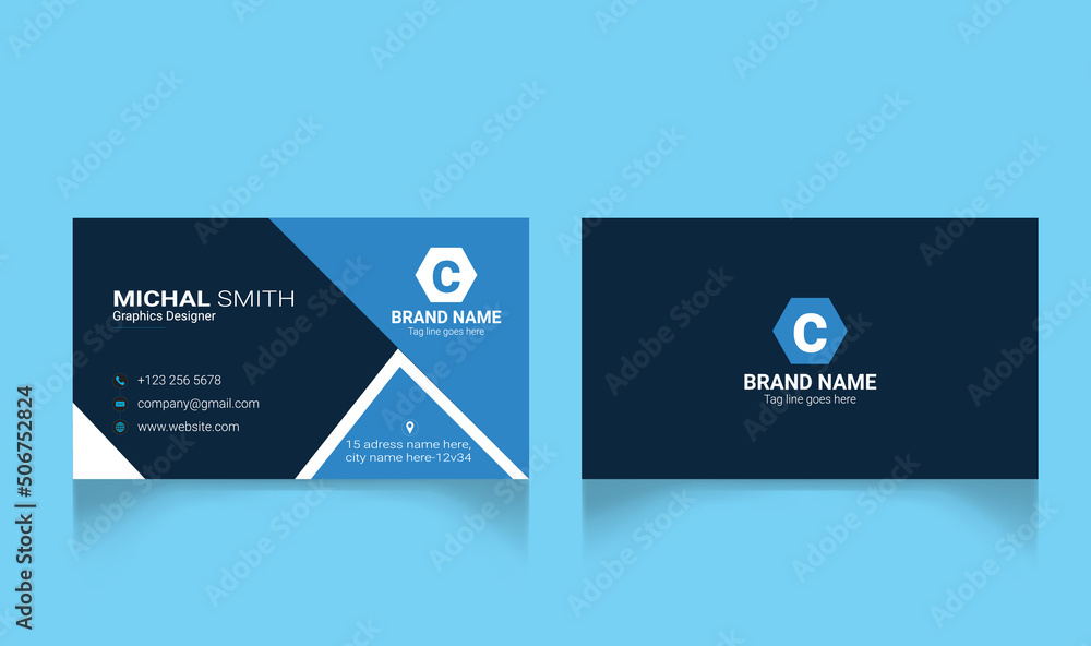 Professional ready to print elegant clean blank business card design ...