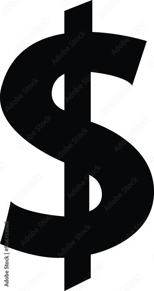 dollar symbol on white background Stock Vector | Adobe Stock