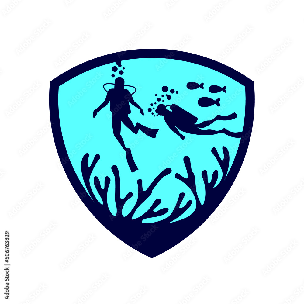 scuba diving vector logo template. diver logo Stock Vector | Adobe Stock