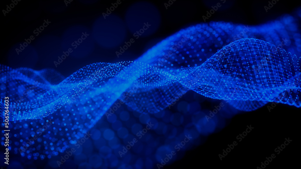 Big Data Concept. Blue, Futuristic Digital Style. 3D Render. Stock ...