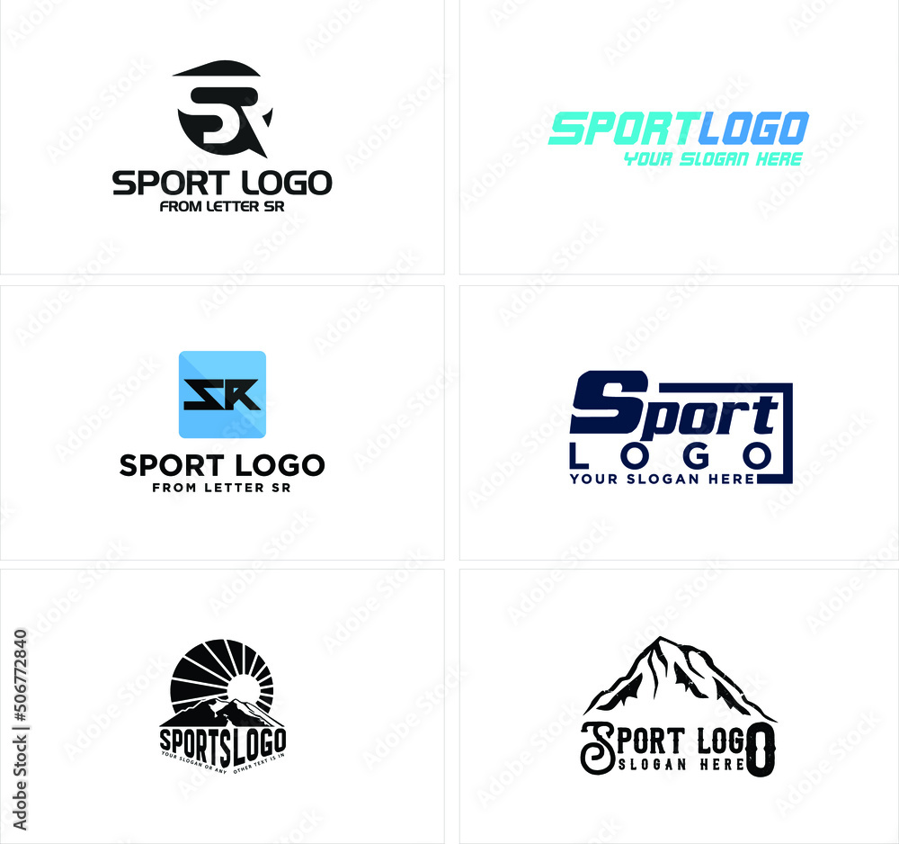 Vector illustration of sport logo design template element with symbol ...