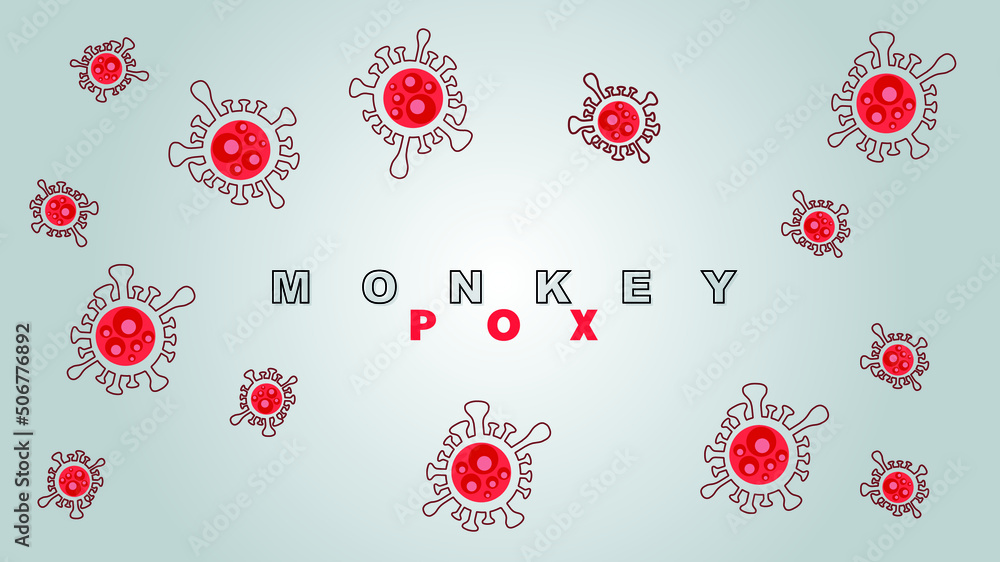 Illustration of monkeypox virus, Vector of a person with monkeypox ...
