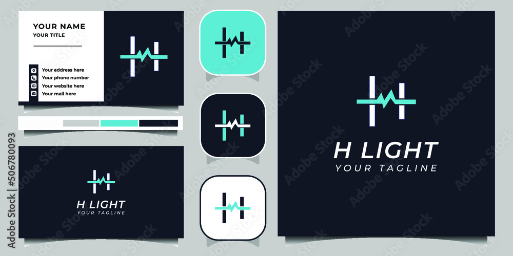 Letter H Bolt Premium Bundle Logo Vector Stock Vector | Adobe Stock