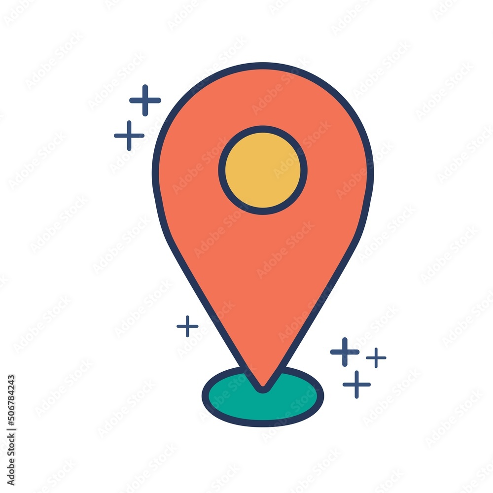 Check-in location icon vector illustration glyph style design with ...