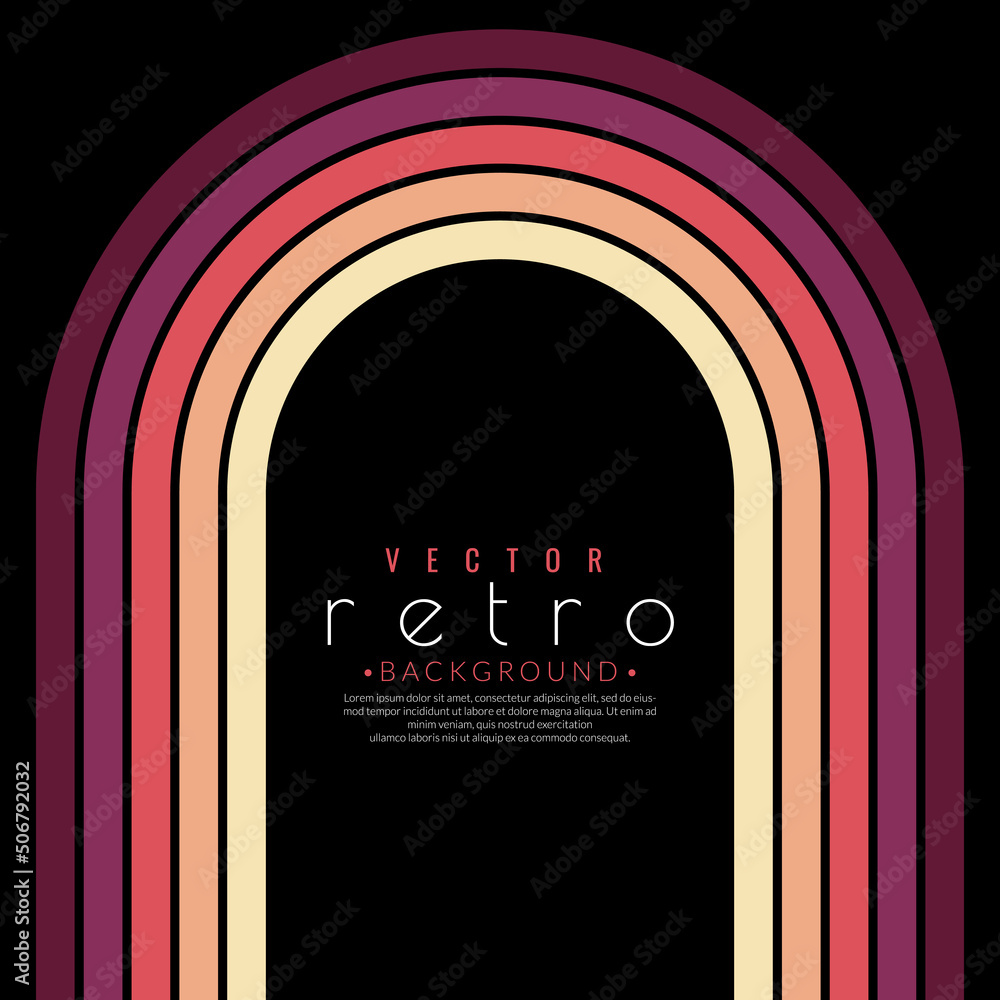 Vintage color backgrounds from the 70s. Abstract vintage stripe ...