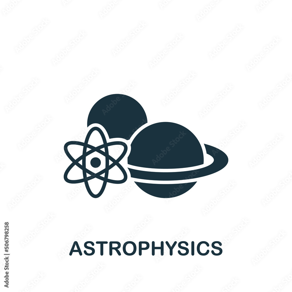 Astrophysics icon. Monochrome simple Science icon for templates, web ... Astrophysics icon. Monochrome simple Science icon for templates, web ...