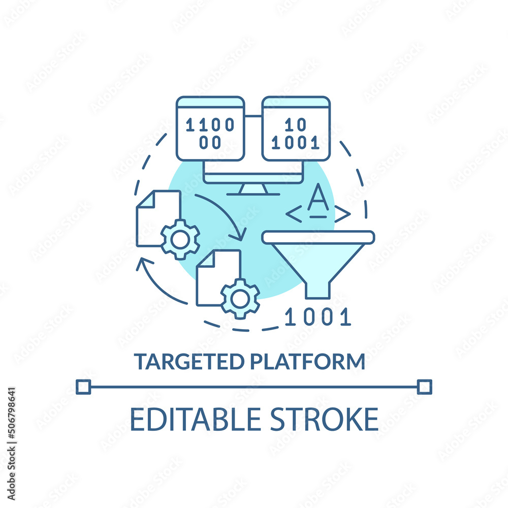 Targeted Platform Turquoise Concept Icon Programing Language Choice