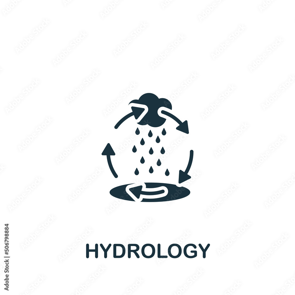 Hydrology icon. Monochrome simple Science icon for templates, web ...