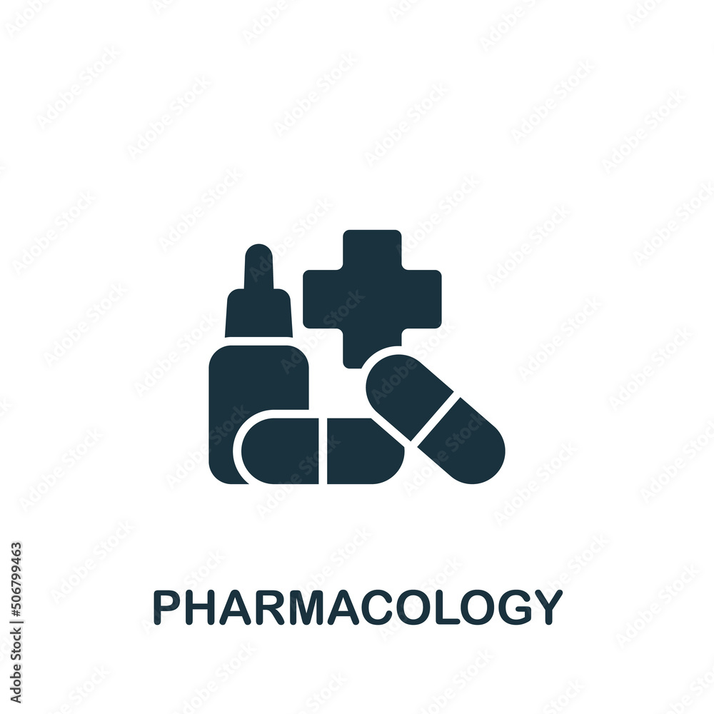 Pharmacology icon. Monochrome simple Science icon for templates, web ...
