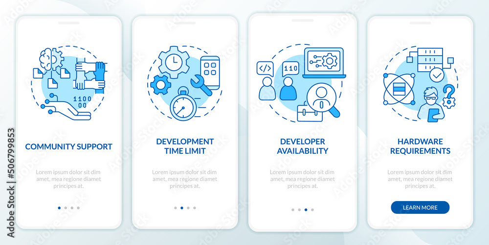 Programing Language Selection Criteria Blue Onboarding Mobile App