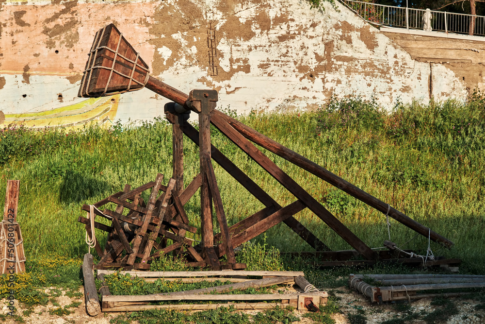 Poster Ancient Phoenician wooden trebuchet in at Urla Liman Tepe ...