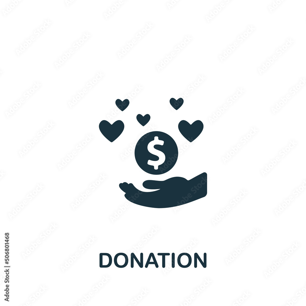 Donation icon. Monochrome simple Streaming icon for templates, web ...