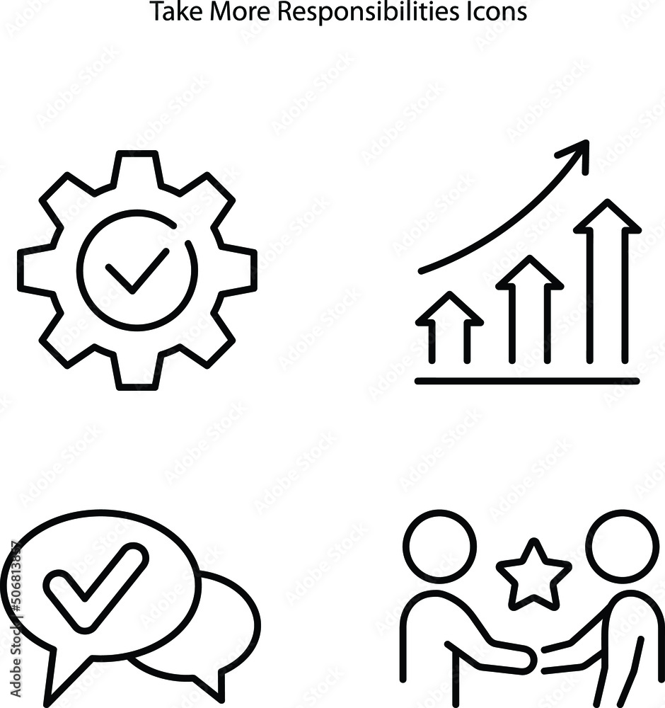 responsibility icon set isolated on white background. responsibility ...