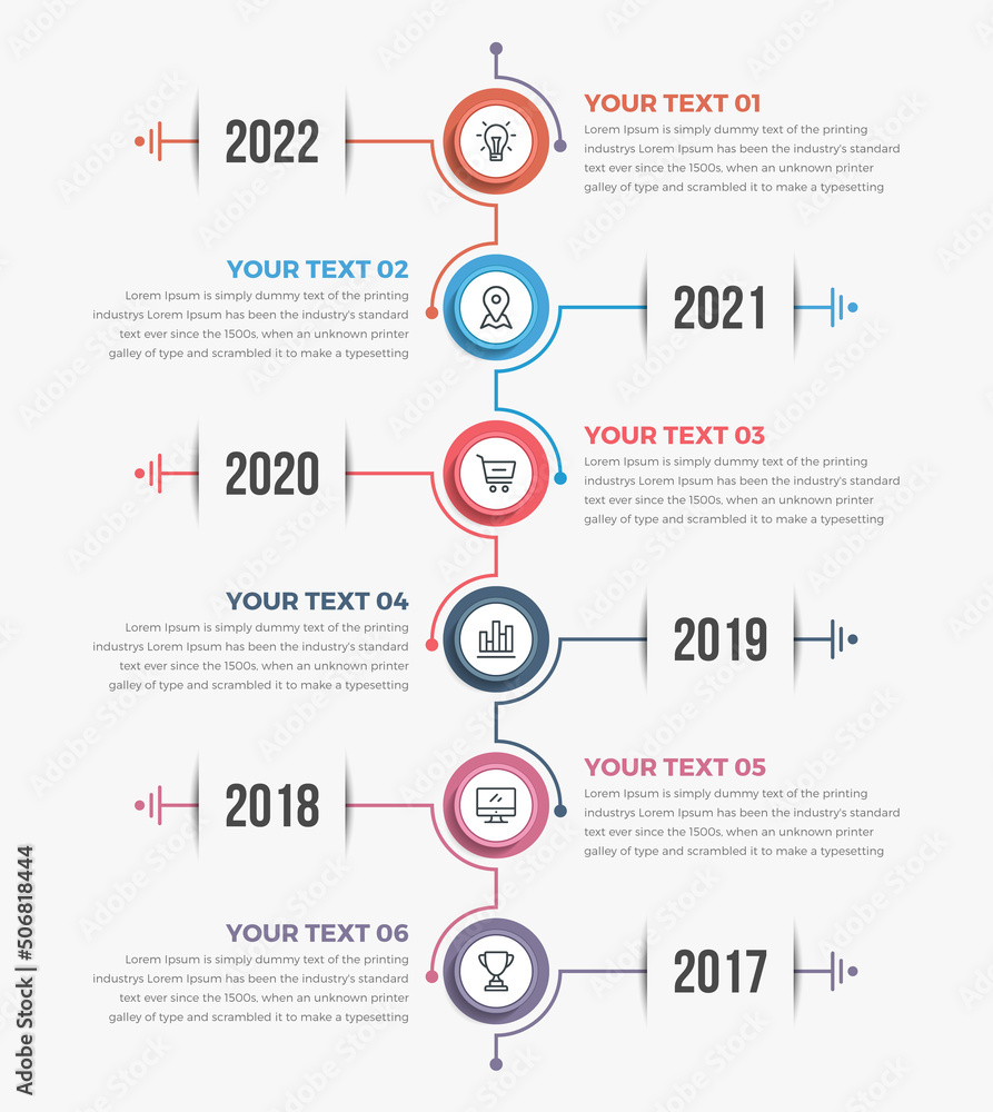 Vertical Timeline Infographics Stock Vector | Adobe Stock