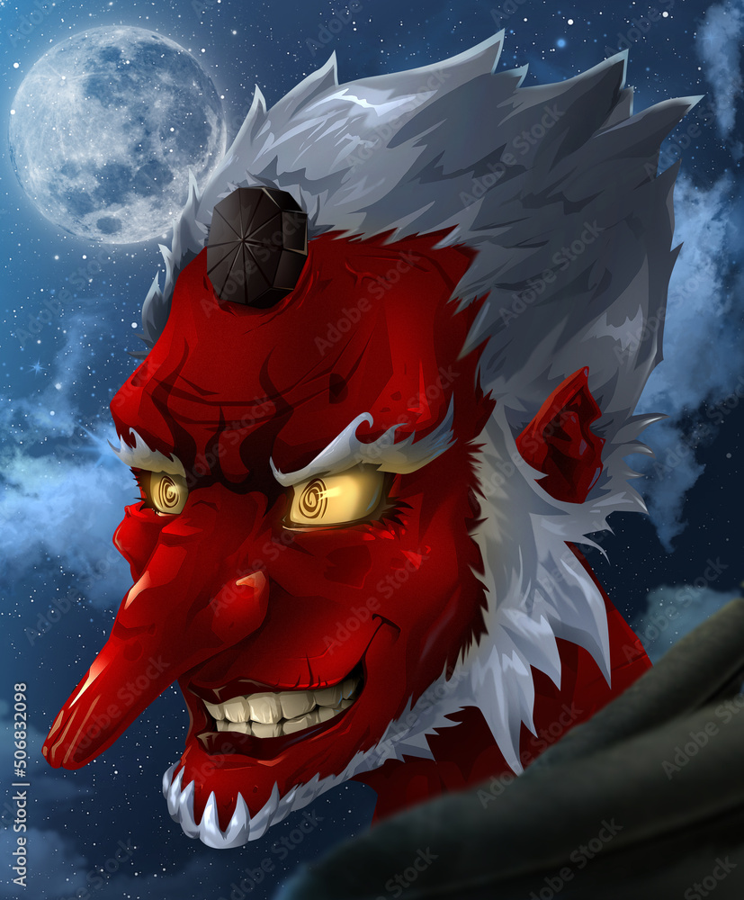 Tengu japanese yokai Stock Illustration | Adobe Stock