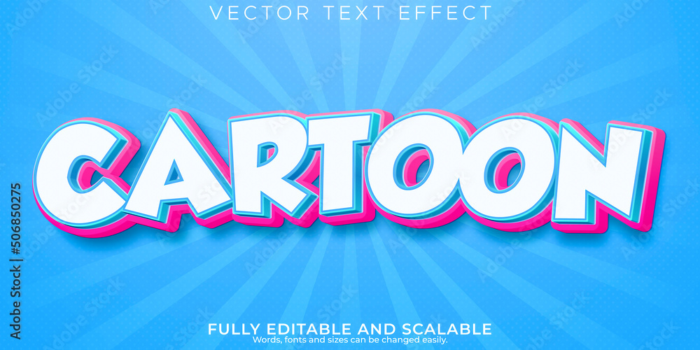Cartoon text effect, editable comic and child text style Stock Vector ...