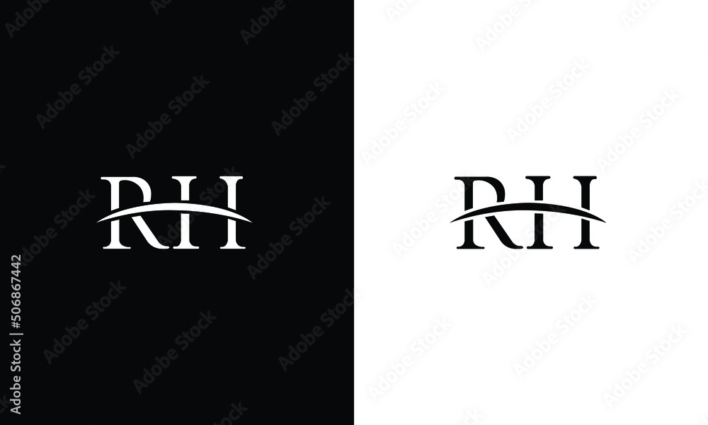 Initial rh letter logo with creative modern business typography vector ...