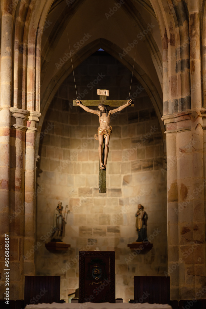image of Jesus Christ crucified in the cathedral of Bilbao in Spain ...