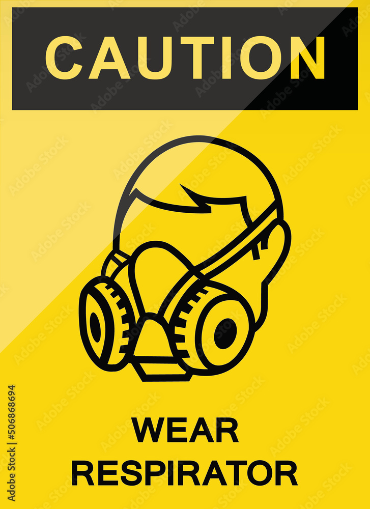 wear gas mask caution respirator Stock Illustration | Adobe Stock
