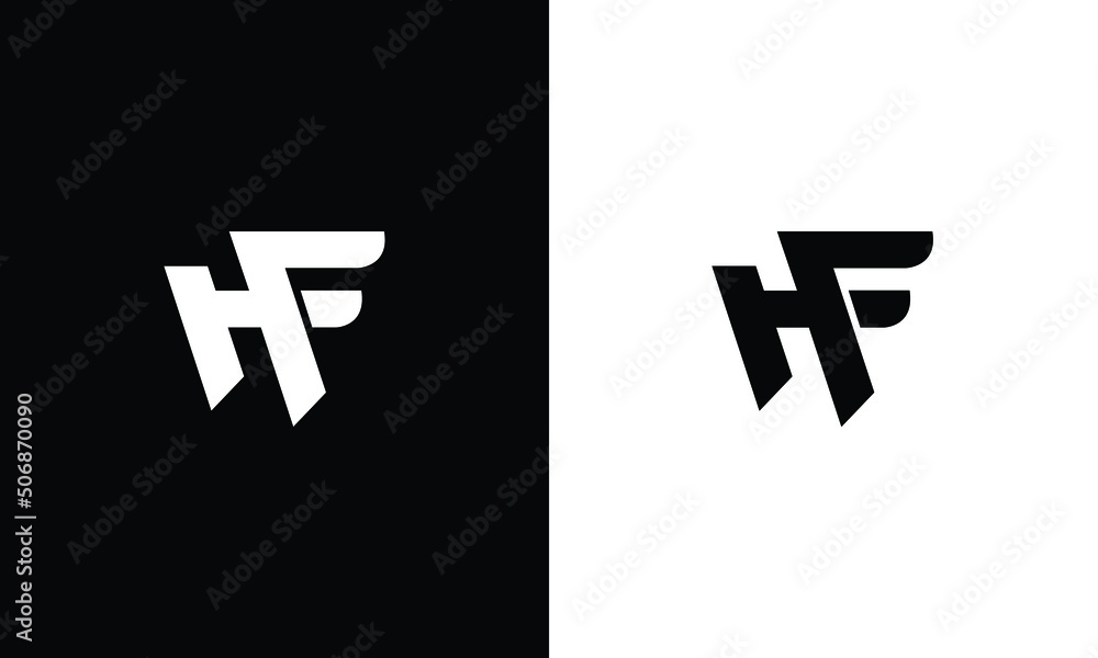 Minimalist elegant line art letter hf logo. This logo icon incorporate ...