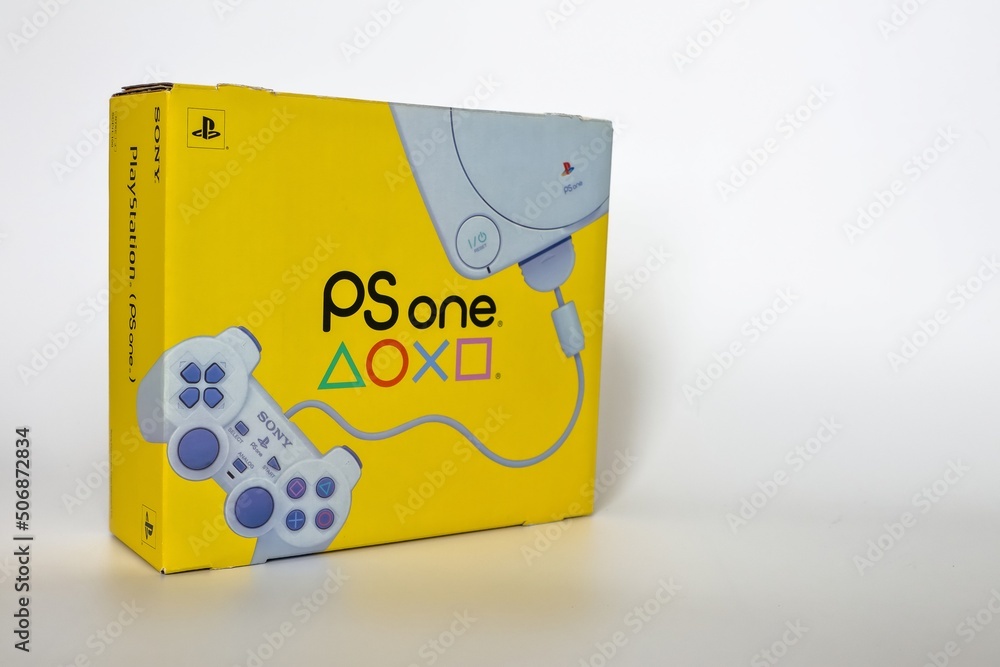 Bangkok, Thailand - May 22, 2022 : The paper box of PS One model ...