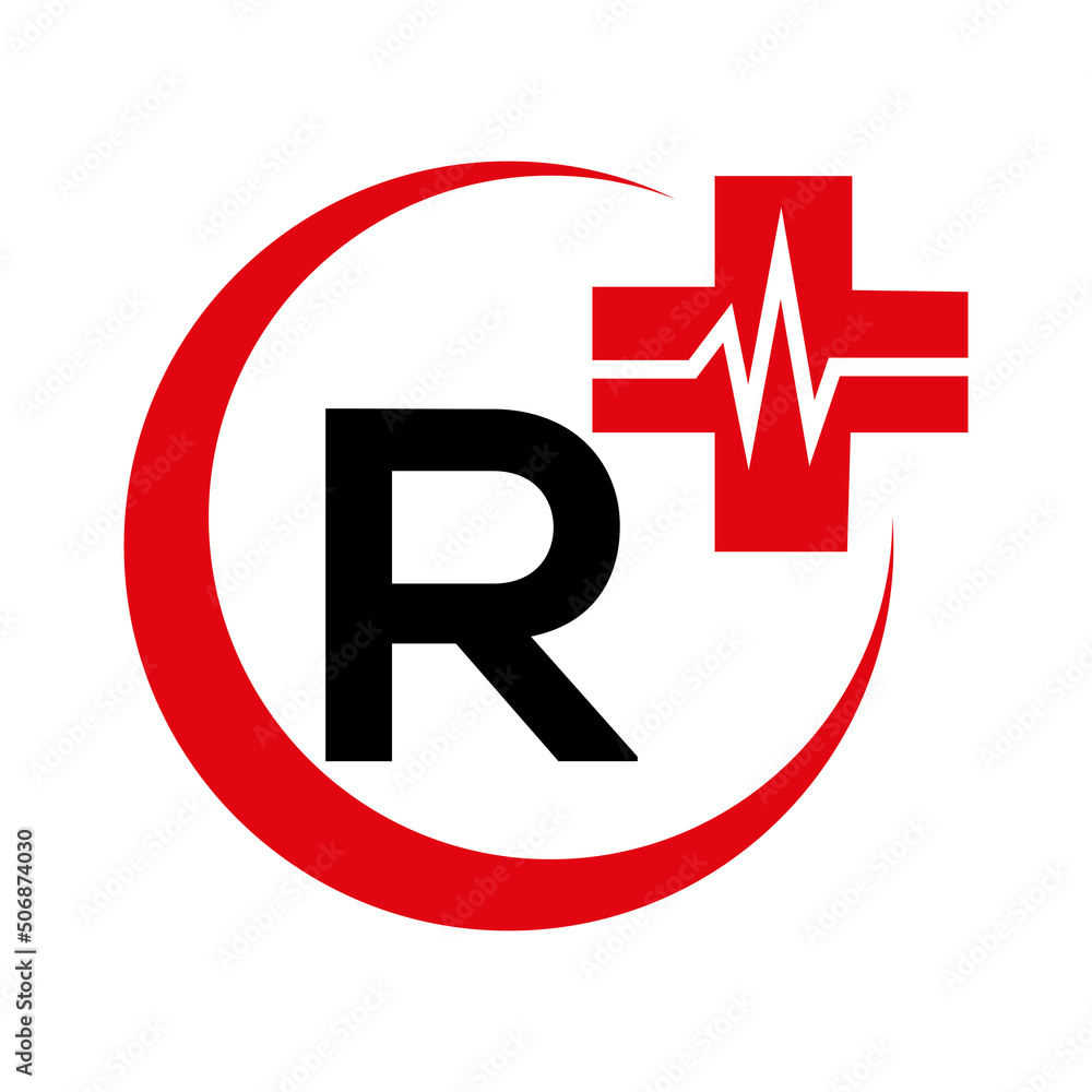 letter R medical logo illustration. Modern Vector Logo Letter . Medical ...