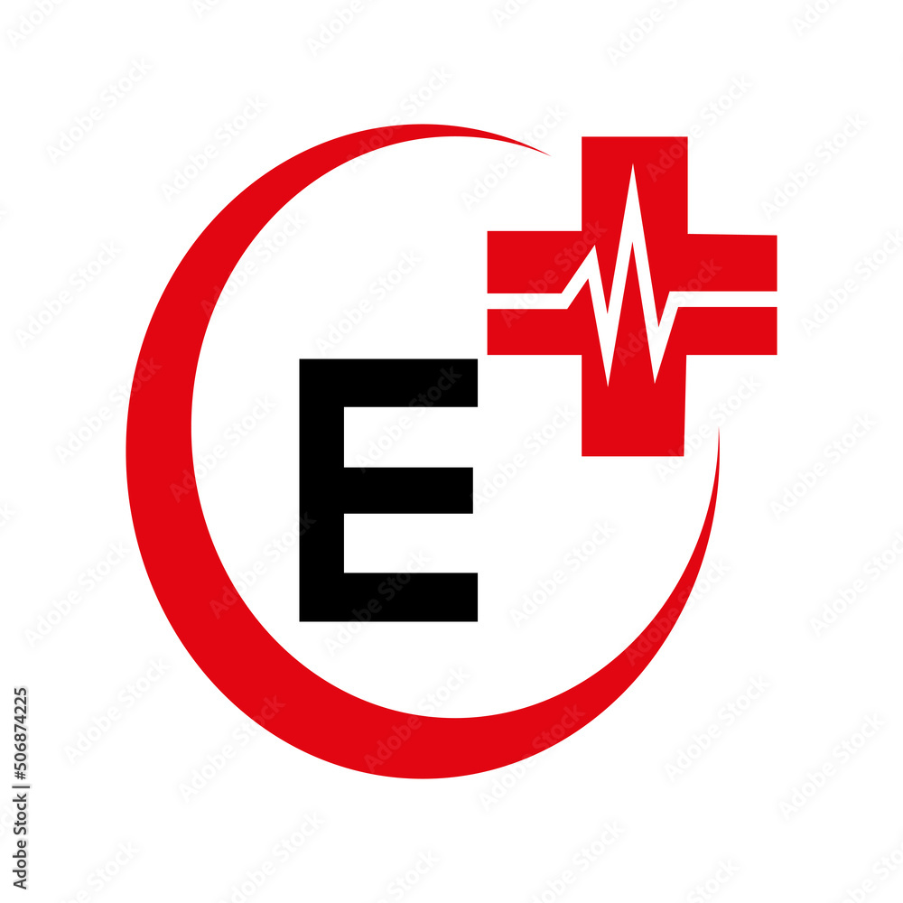 letter E medical logo illustration. Modern Vector Logo Letter . Medical ...