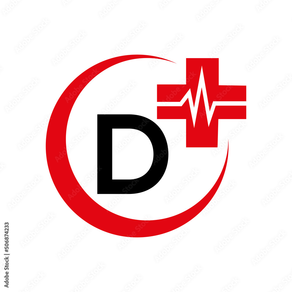 letter D medical logo illustration. Modern Vector Logo Letter . Medical ...