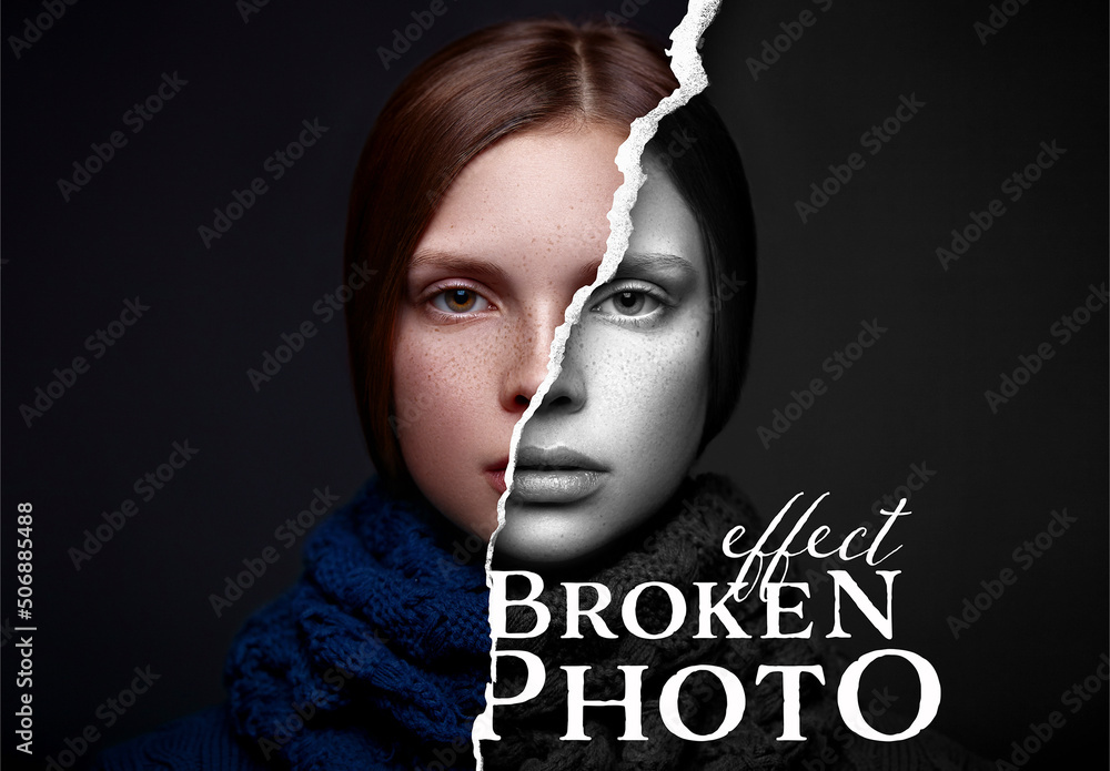 Effect Broken Photo Stock Template | Adobe Stock