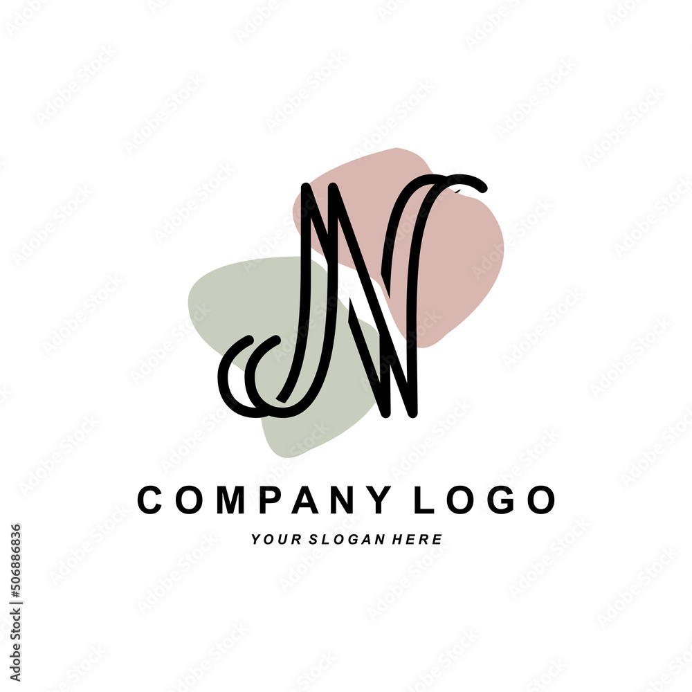 letter N logo corporate brand design, vector font illustration Stock ...