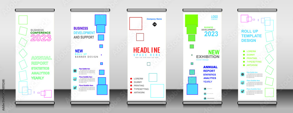 Roll up banner template design,banner layout, advertisement, pull up ...