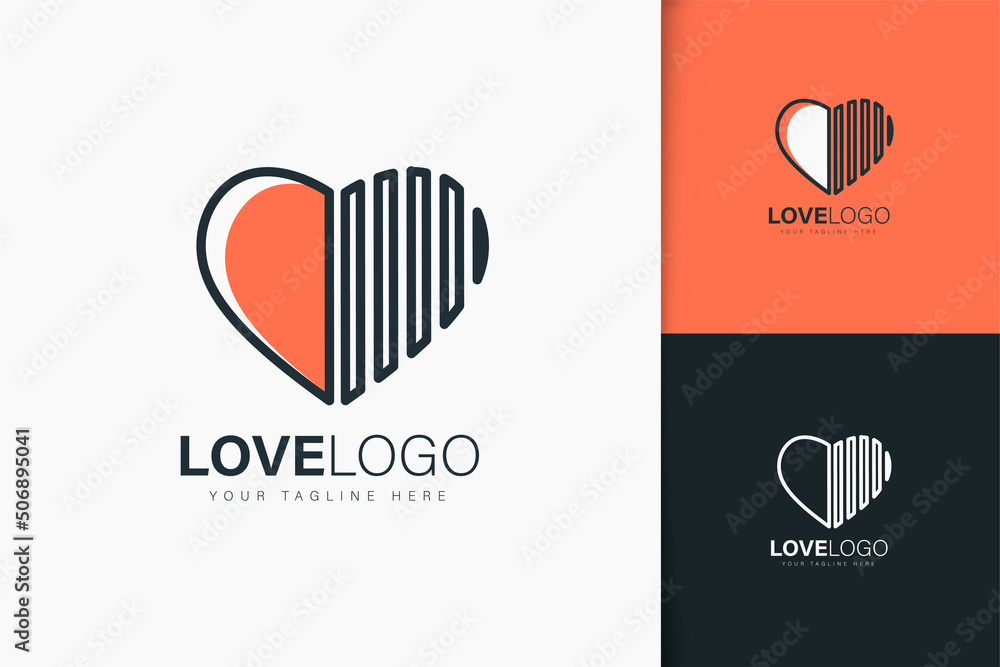 Love logo design linear style Stock Vector | Adobe Stock