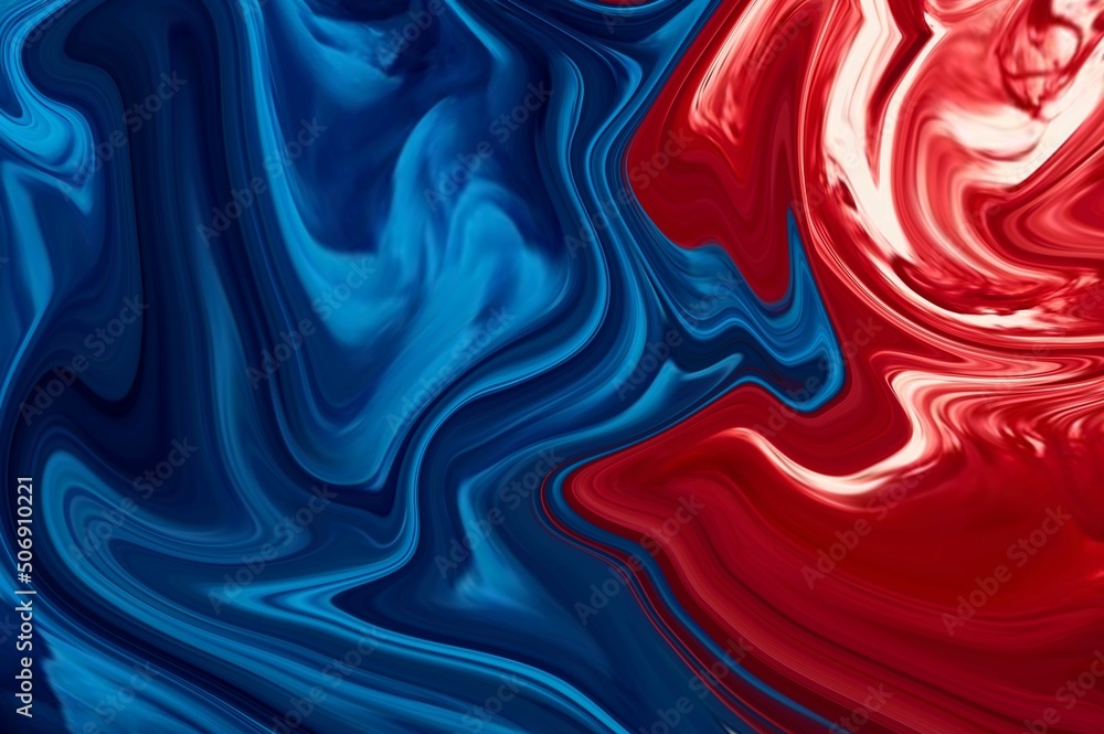 Red and blue fluid wave. Duotone geometric compositions with gradient ...