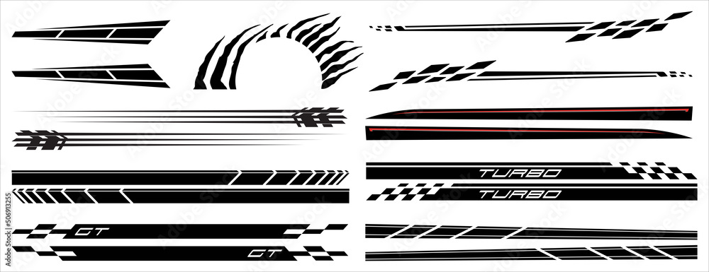 Car Side Stripes or Racing Vehicle Graphics and Vinyls in vector format ...