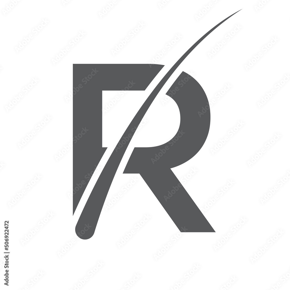 Hair treatment logo on R Letter vector template. Dermatology logo ...