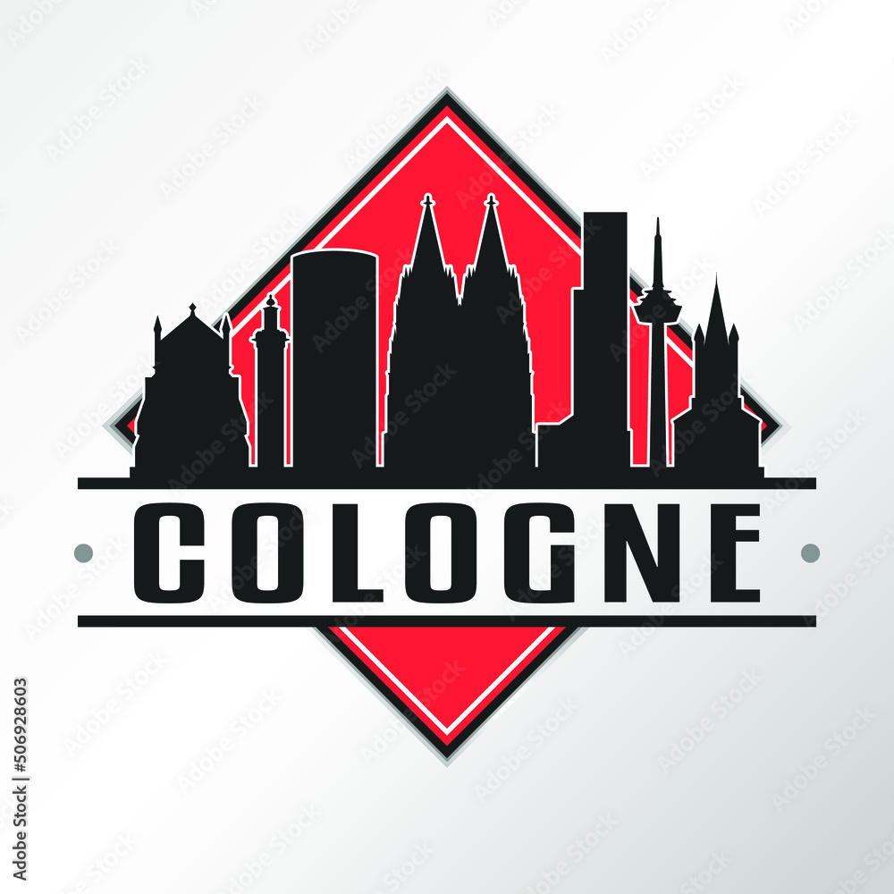 Cologne, Germany Skyline Logo. Adventure Landscape Design Vector City ...