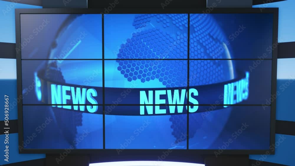 3D Virtual TV Studio News, Backdrop For TV Shows .TV On Wall.3D Virtual ...