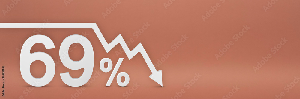 sixty-nine percent, the arrow on the graph is pointing down. Stock ...